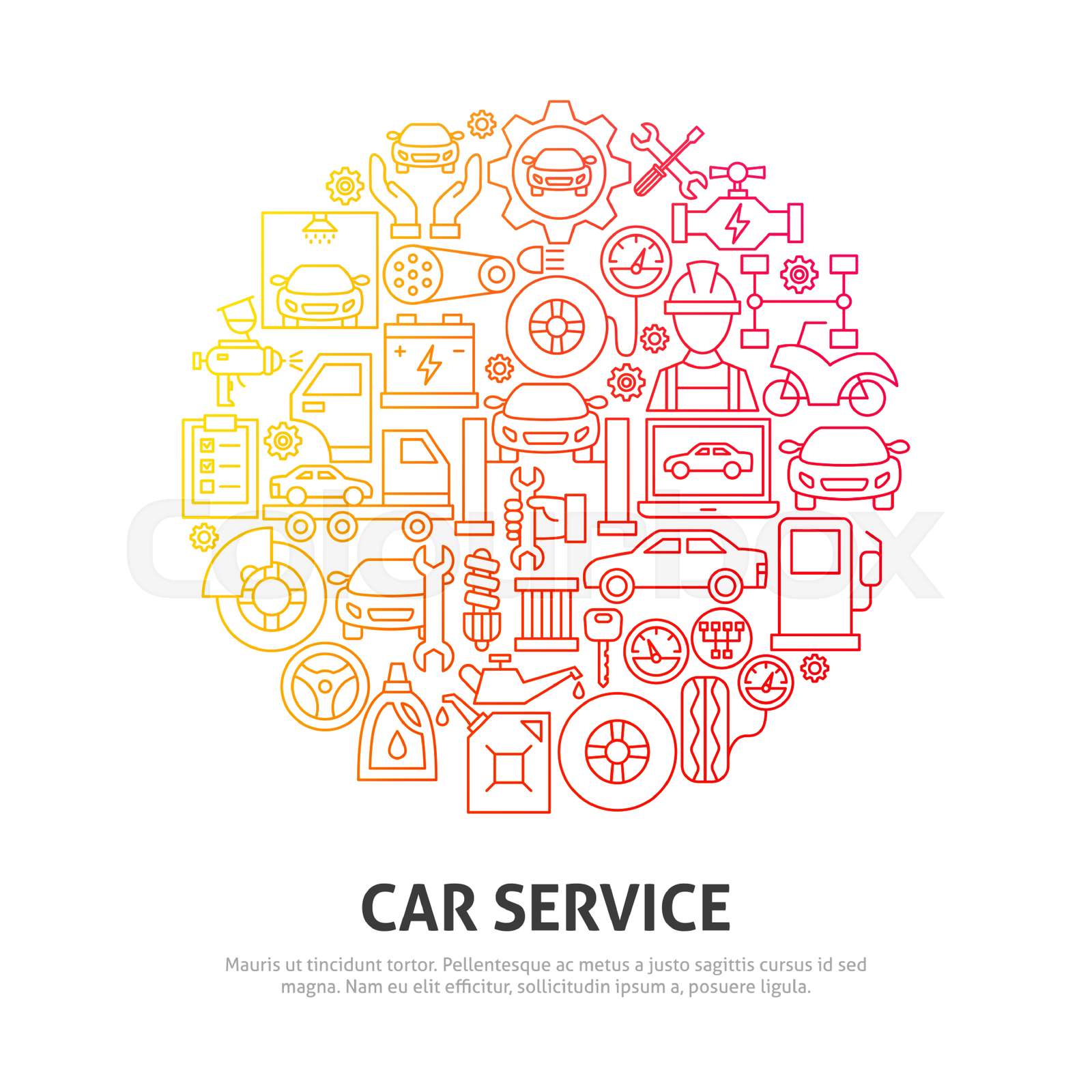 Car Service Circle Concept | Stock vector | Colourbox