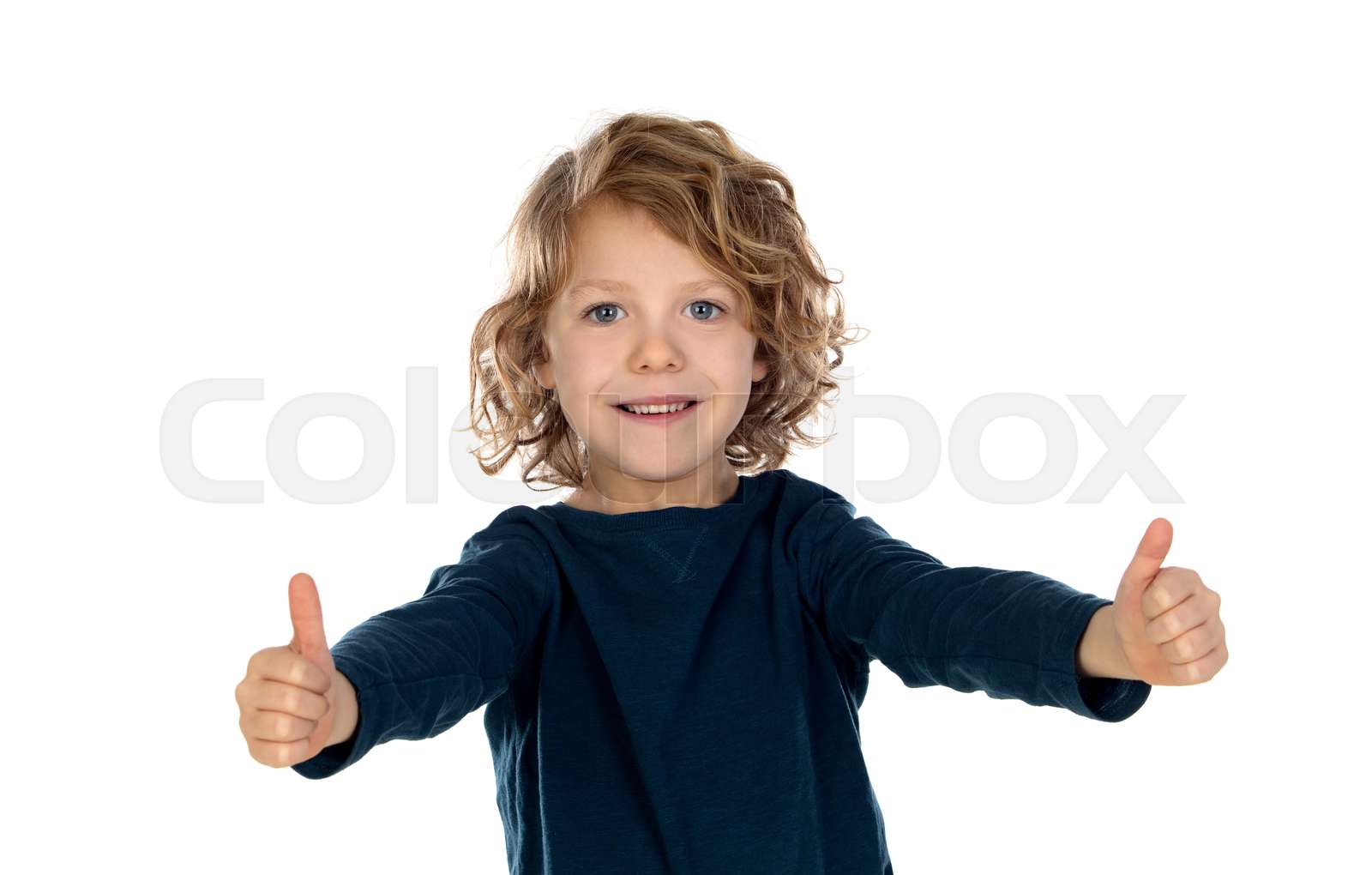 Funny little boy saying Ok | Stock image | Colourbox