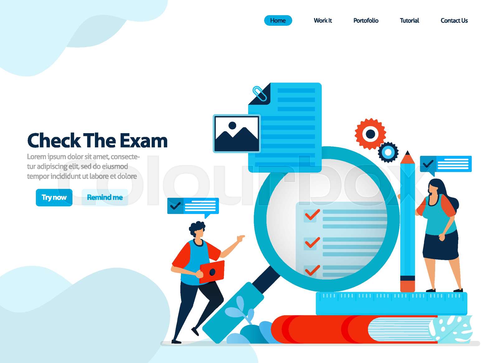 website design of checking exams and surveys, evaluating student exam ...