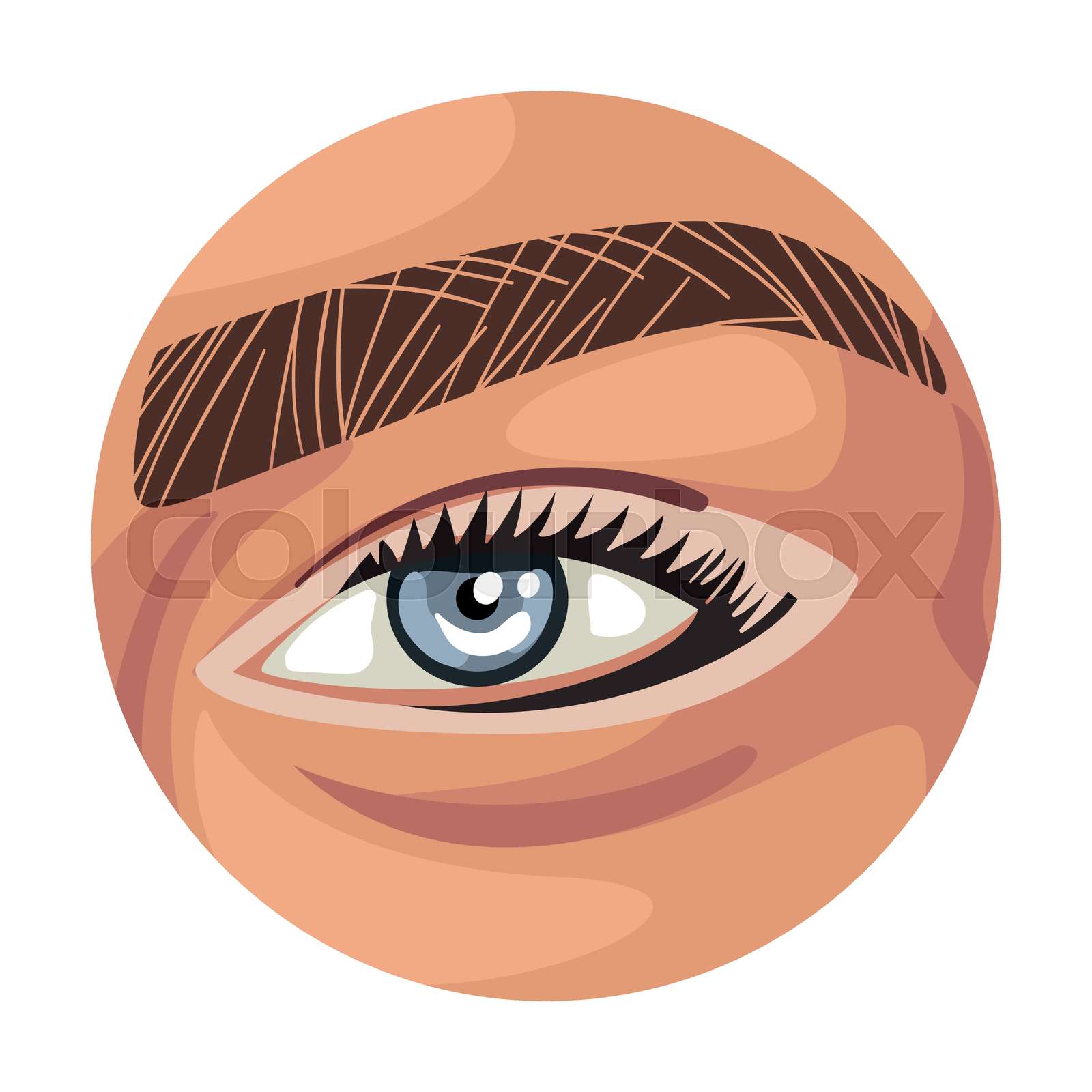 Female Light Blue Eye Eye in the Circle, Part of Human Face Vector ...