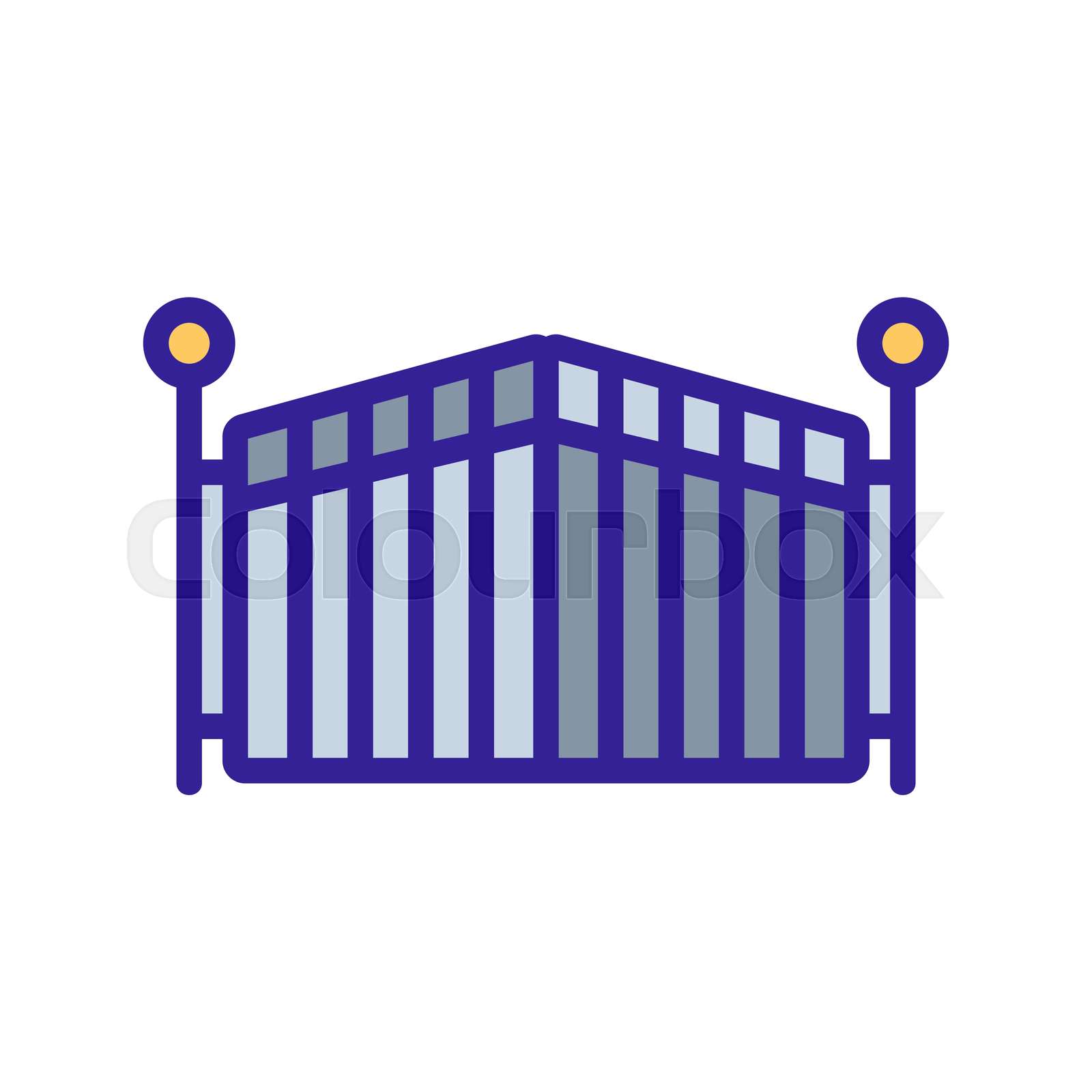 decorative entrance gate icon vector outline illustration | Stock ...