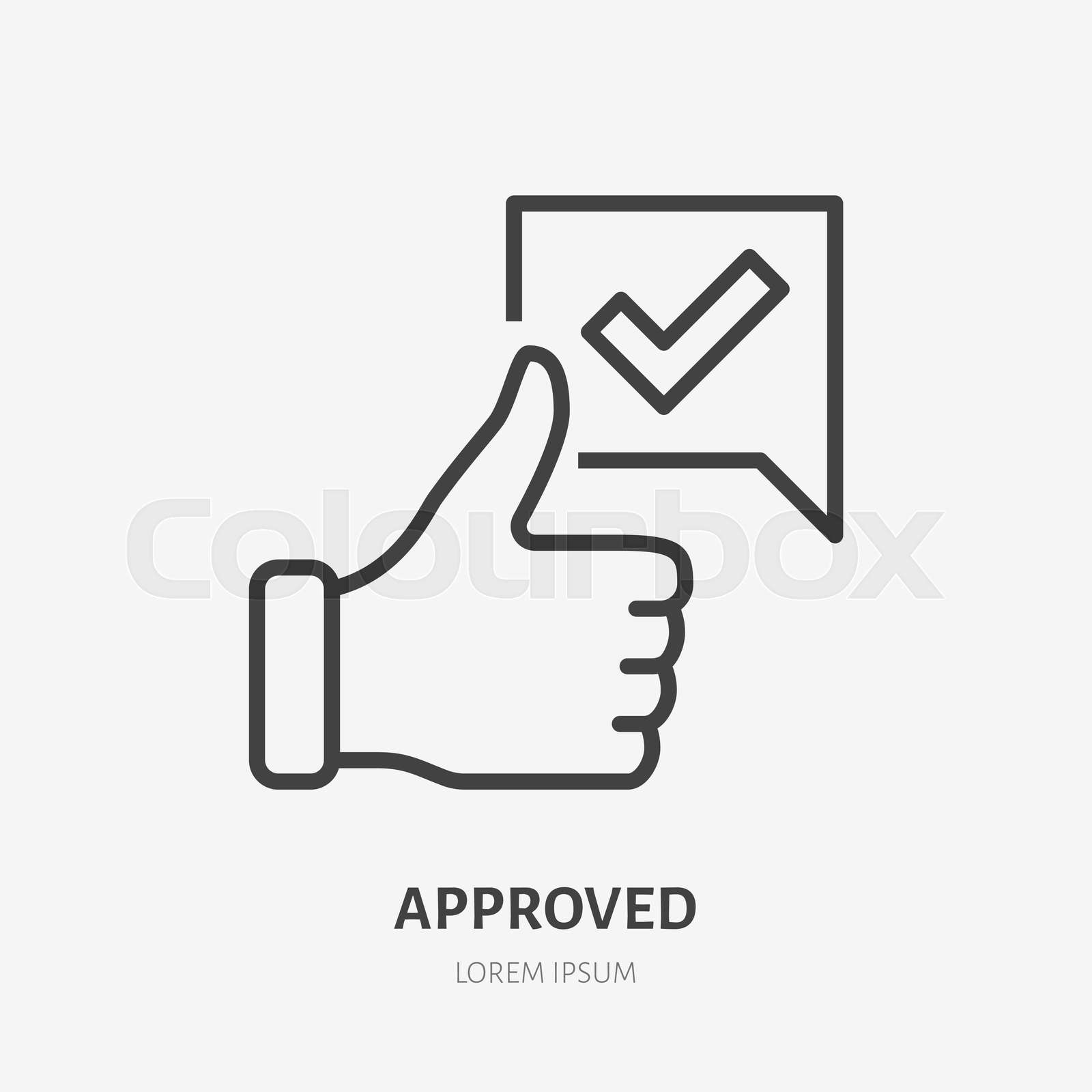 Thumb up line icon, vector pictogram of approve. Best choice ...