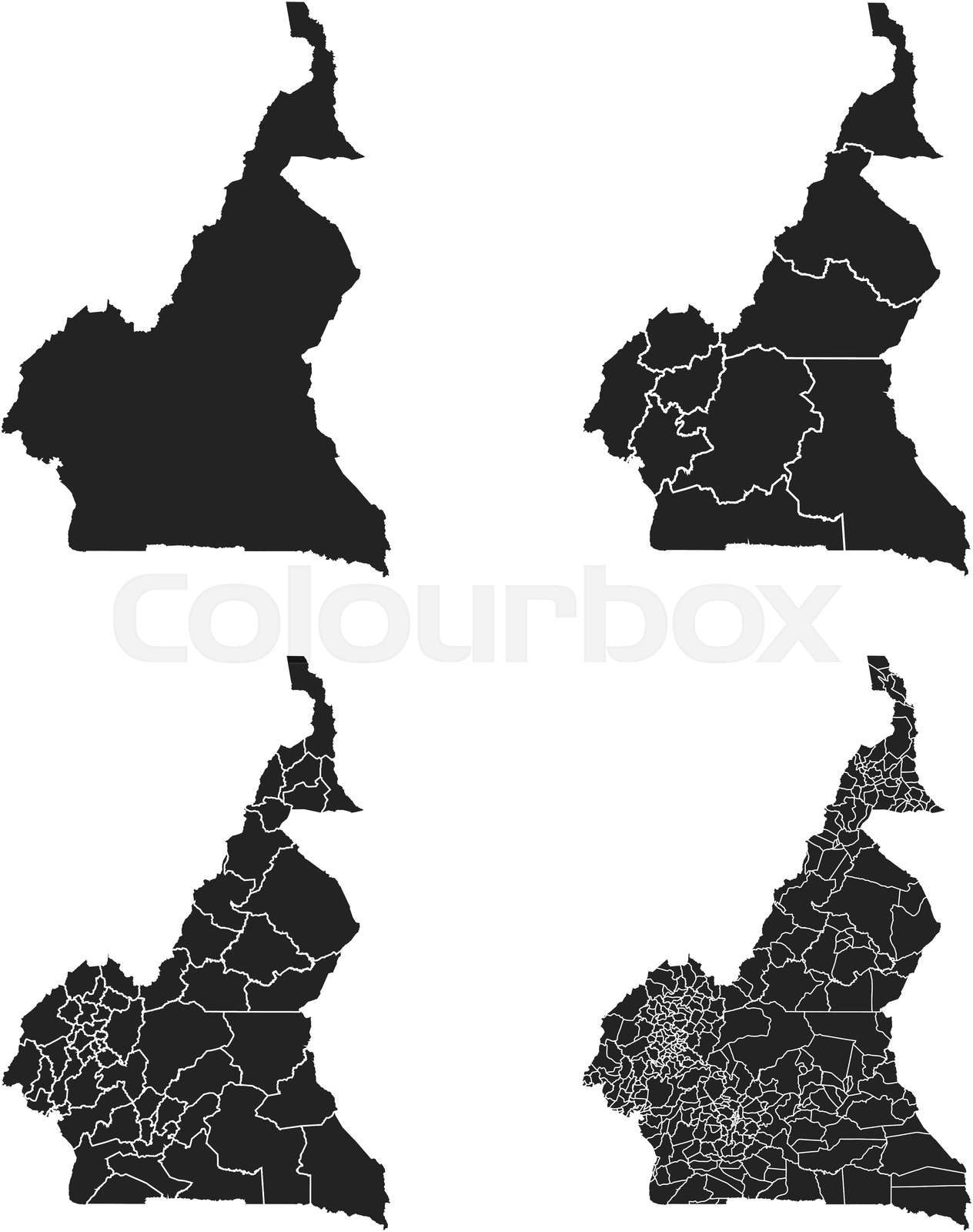 Cameroon map with regional division | Stock vector | Colourbox