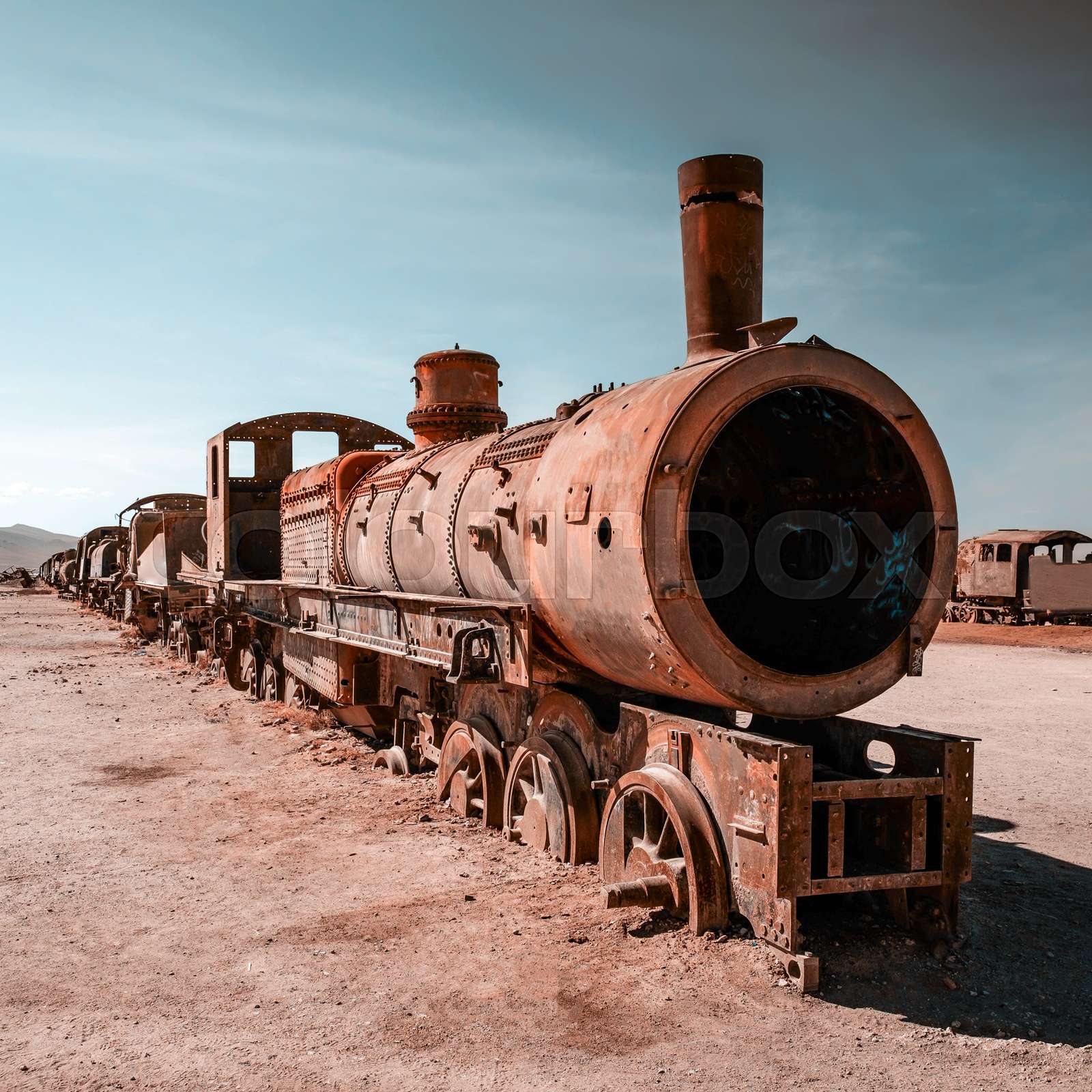 rusty steam locomotives in Bolivia | Stock image | Colourbox