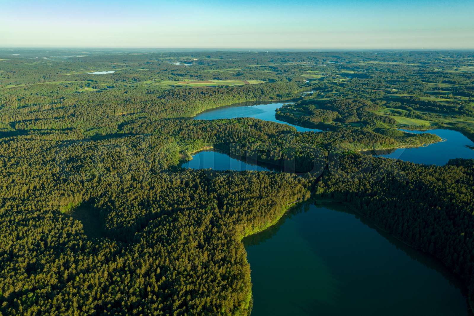 Lithuanian lakes and woods from above | Stock image | Colourbox