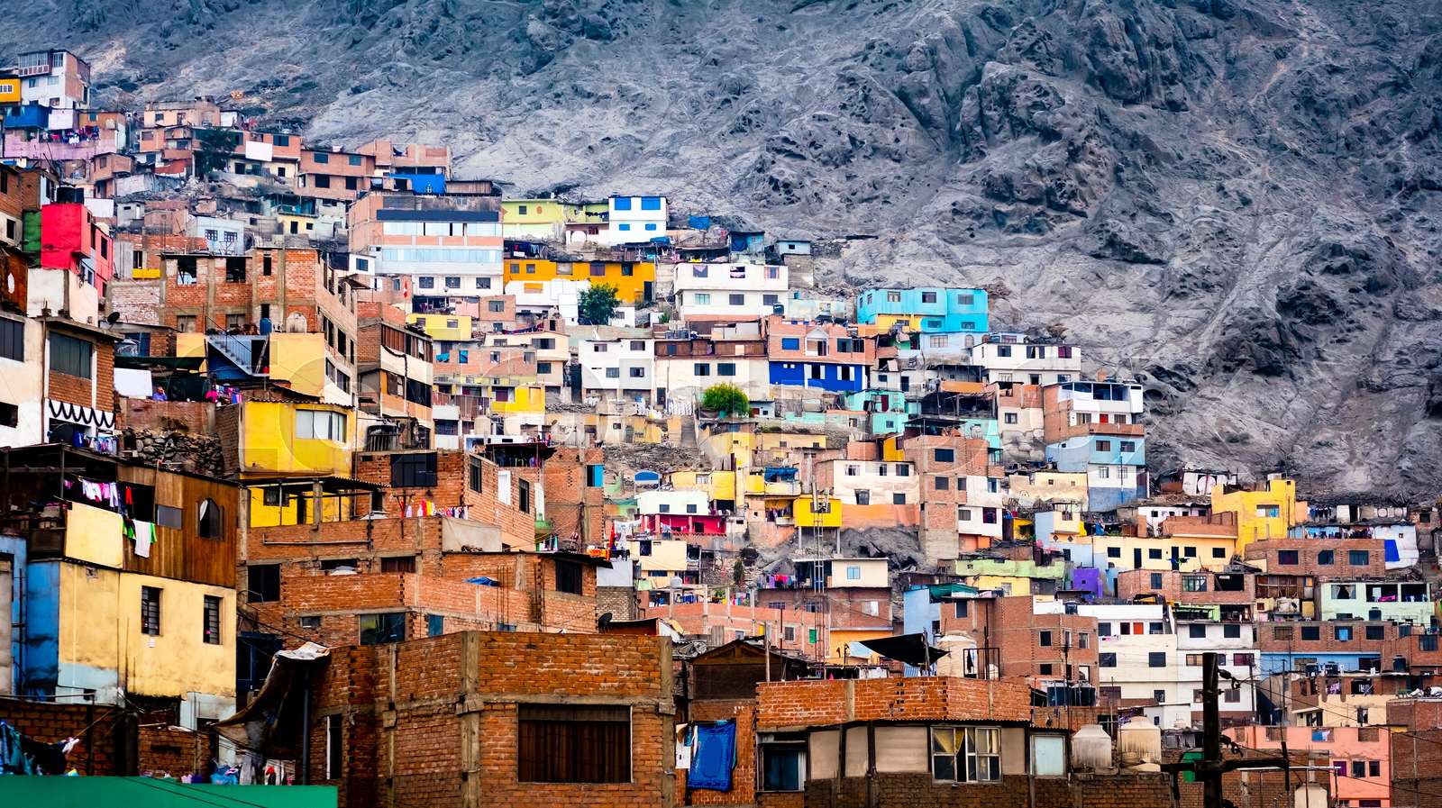 Slum buildings in Lima, Peru | Stock image | Colourbox