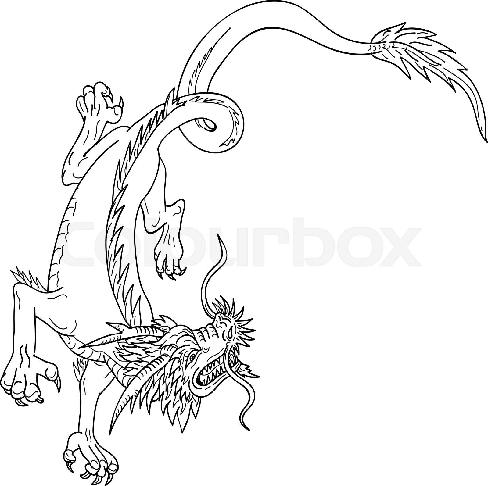 chinese-dragon-going-down-DWG | Stock vector | Colourbox
