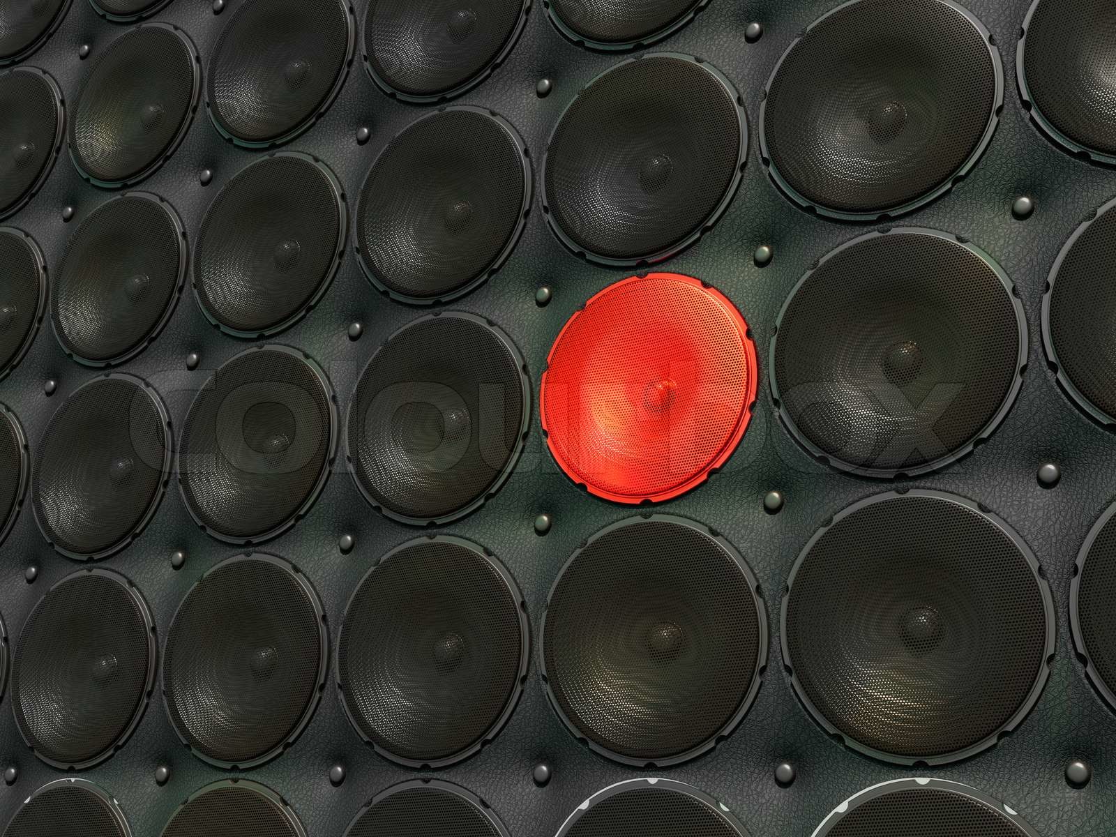 Unique sound: unique speaker among common ones | Stock image | Colourbox