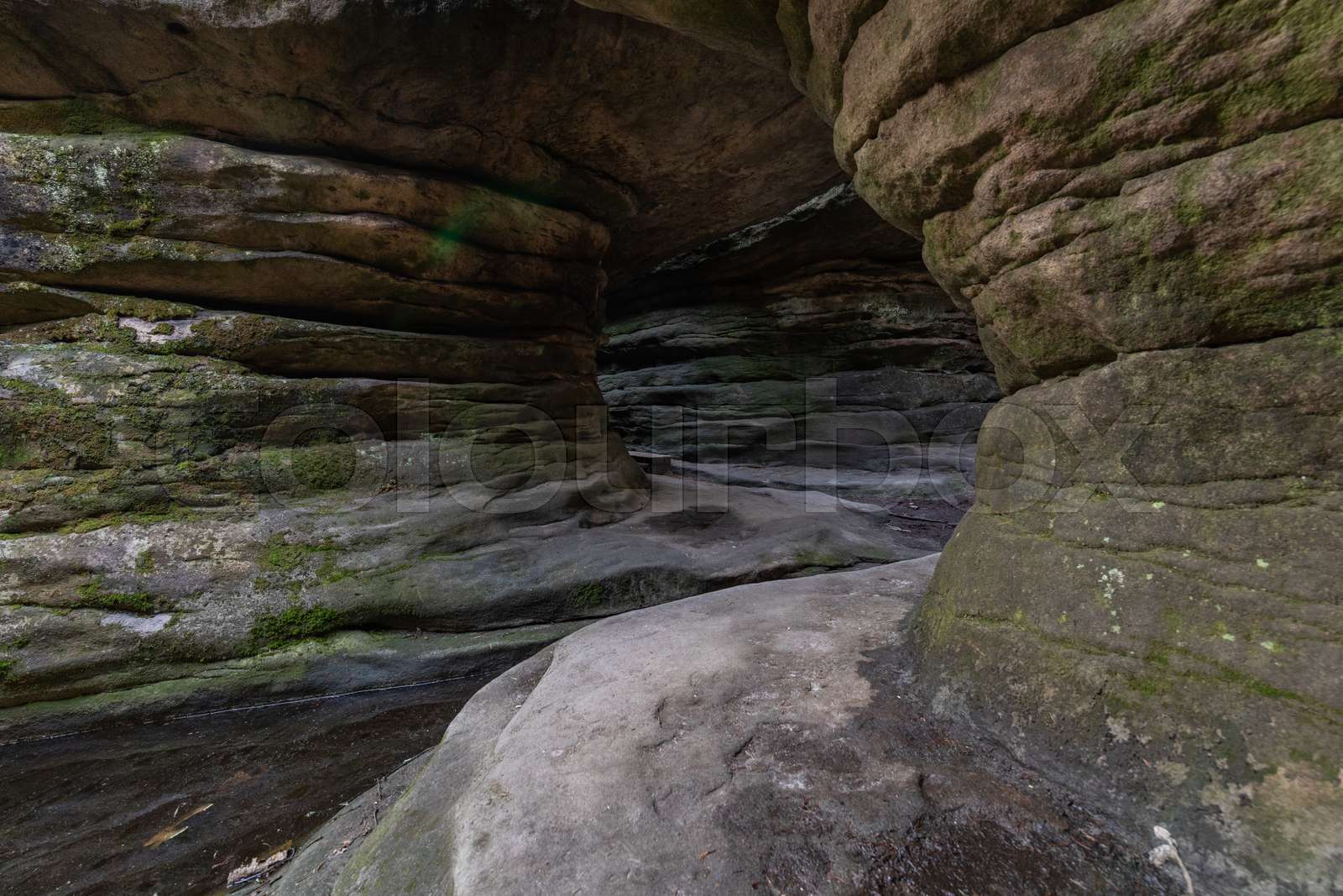 Stolowe Mountains National Park. Wooden boardwalk in Rock Labyrinth ...
