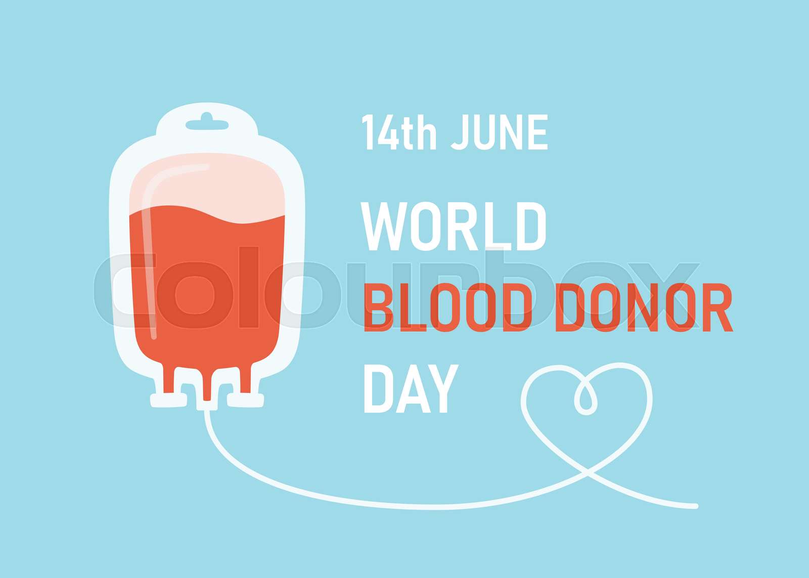 World Blood Donor Day. Container with donated blood and dropper hose in ...