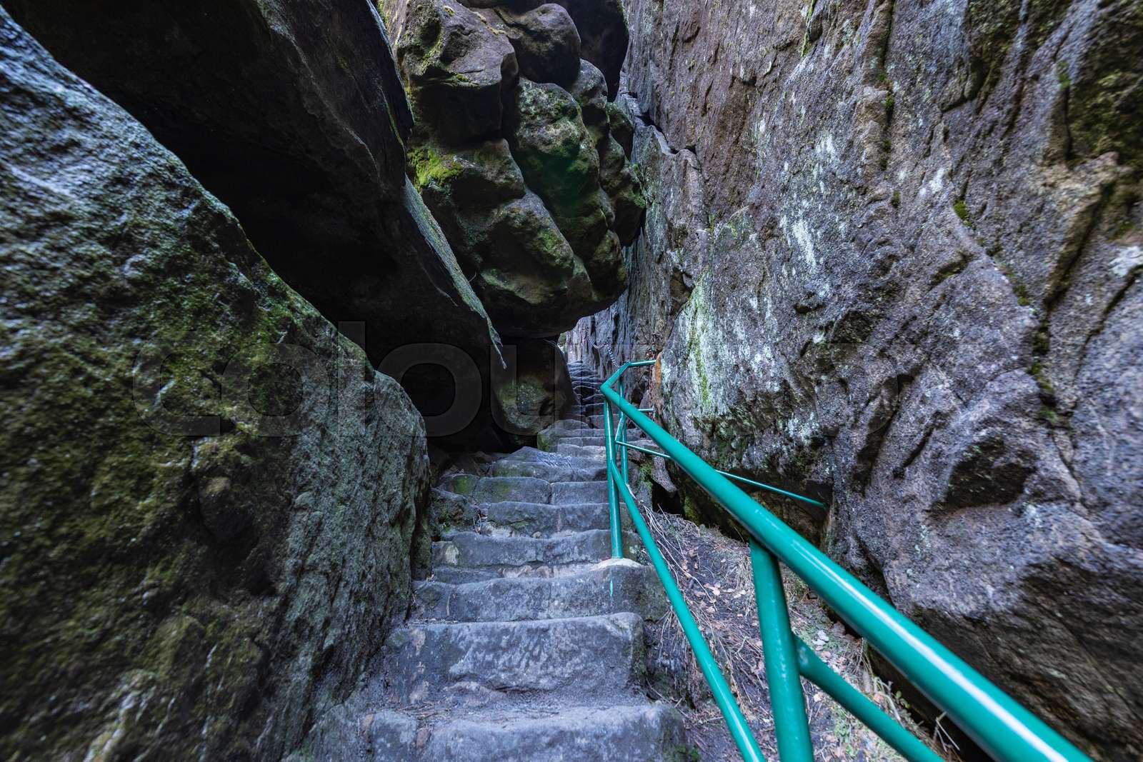 Stolowe Mountains National Park. Path in Rock Labyrinth hiking trail ...