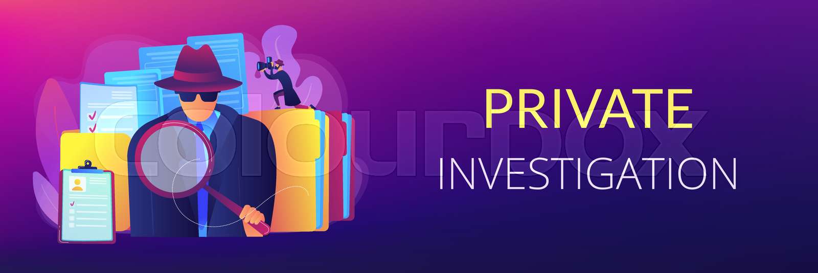Private investigation concept banner header | Stock vector | Colourbox