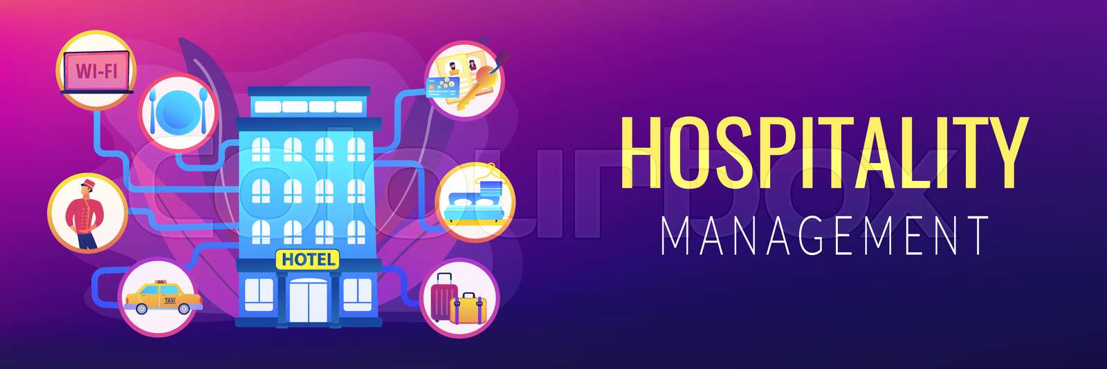 Hospitality management concept banner header | Stock vector | Colourbox