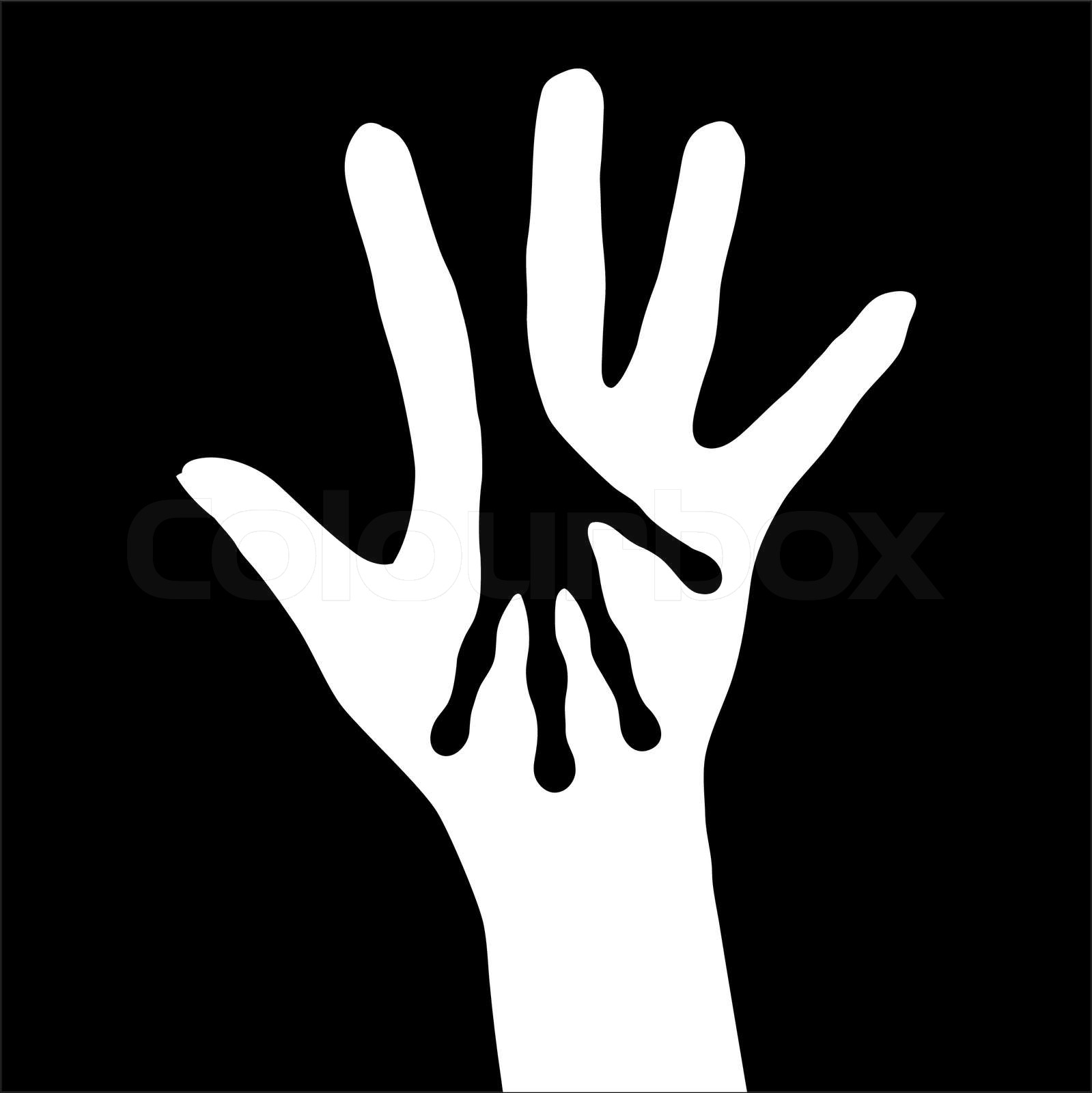 Human and Alien hands silhouette | Stock vector | Colourbox