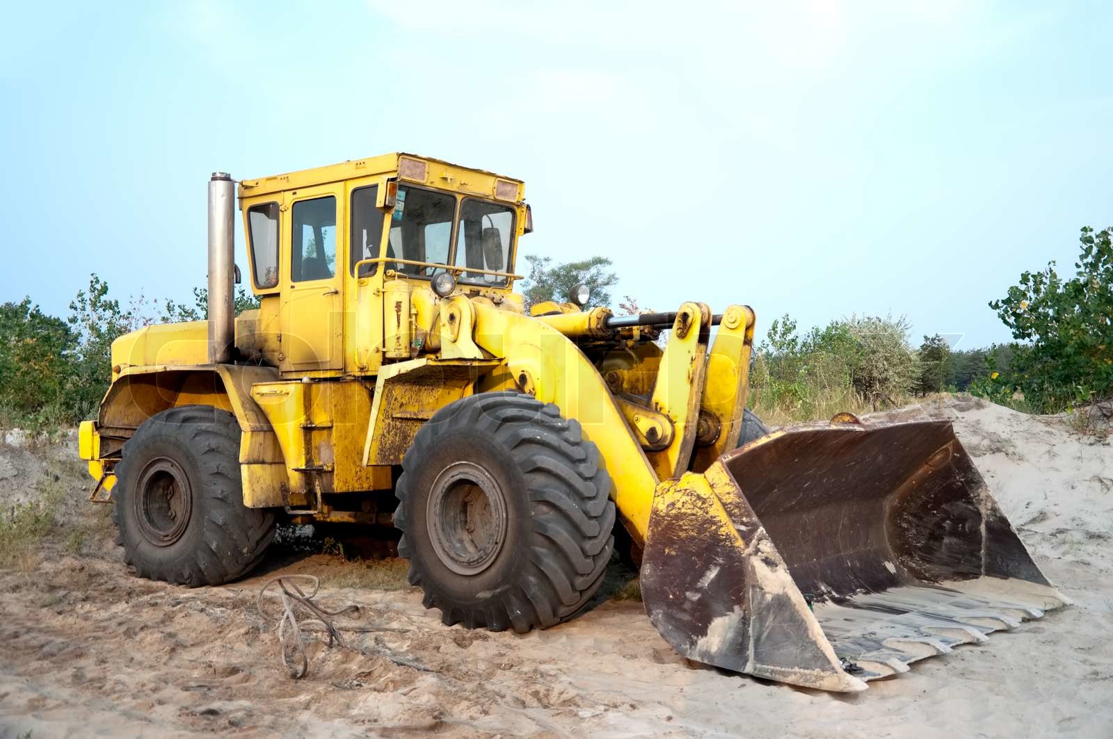 Old wheel loader bulldoze | Stock image | Colourbox
