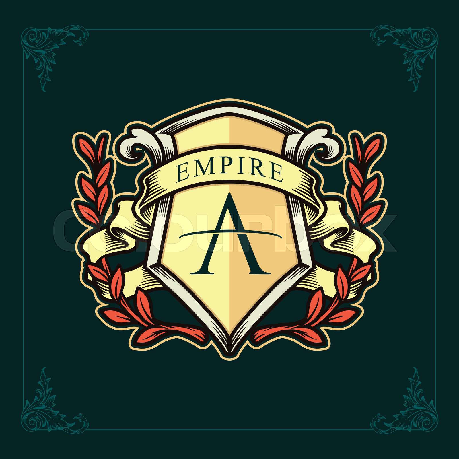 Empire brand logo of the kingdom and Ribbon | Stock vector | Colourbox