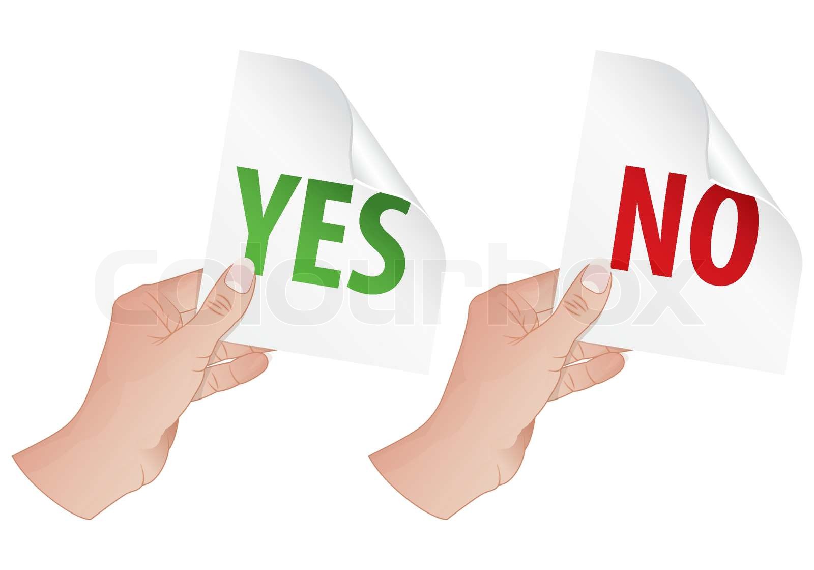 Hand with Yes and No Signs | Stock vector | Colourbox