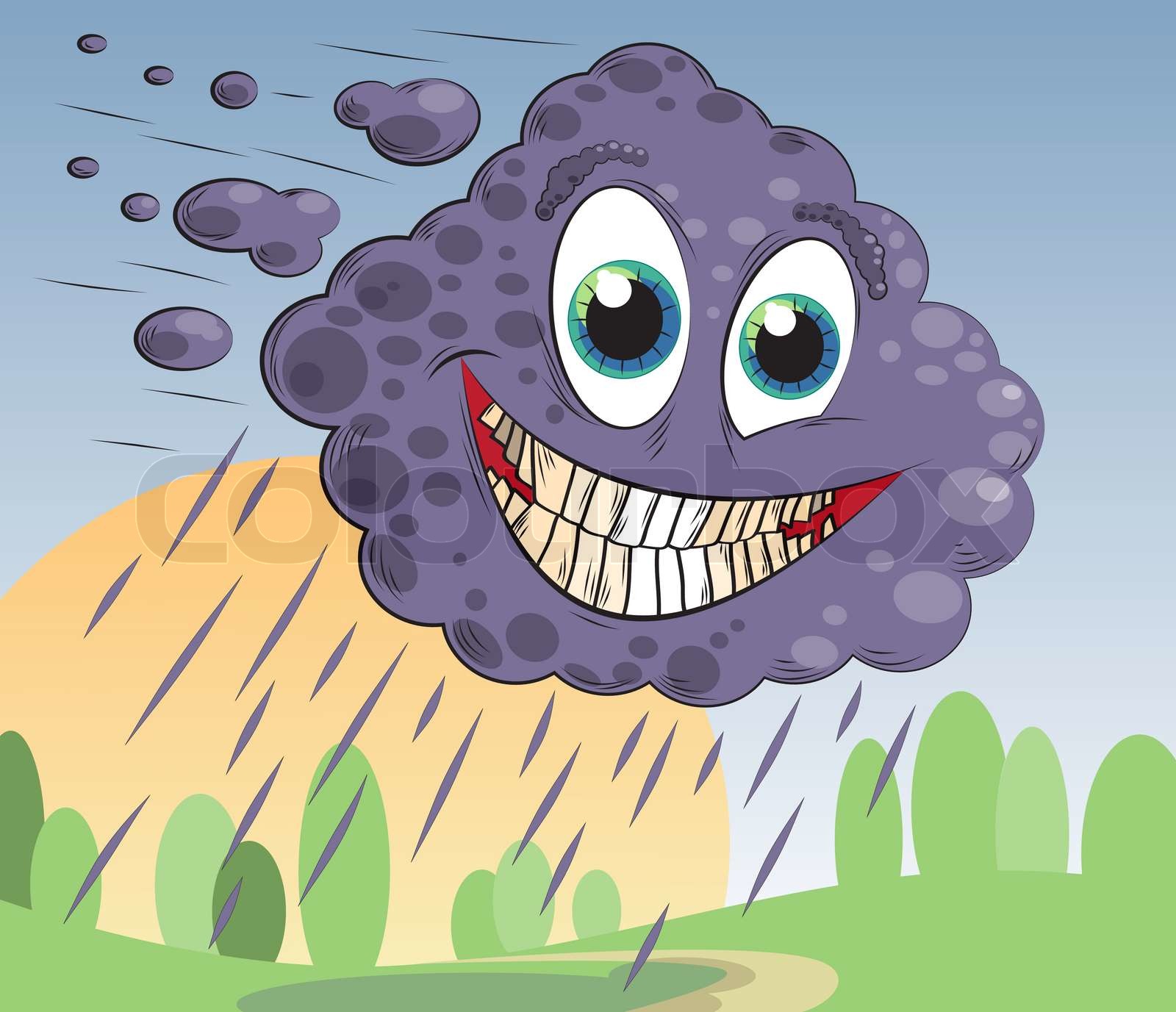 Evil Cartoon Rain Cloud