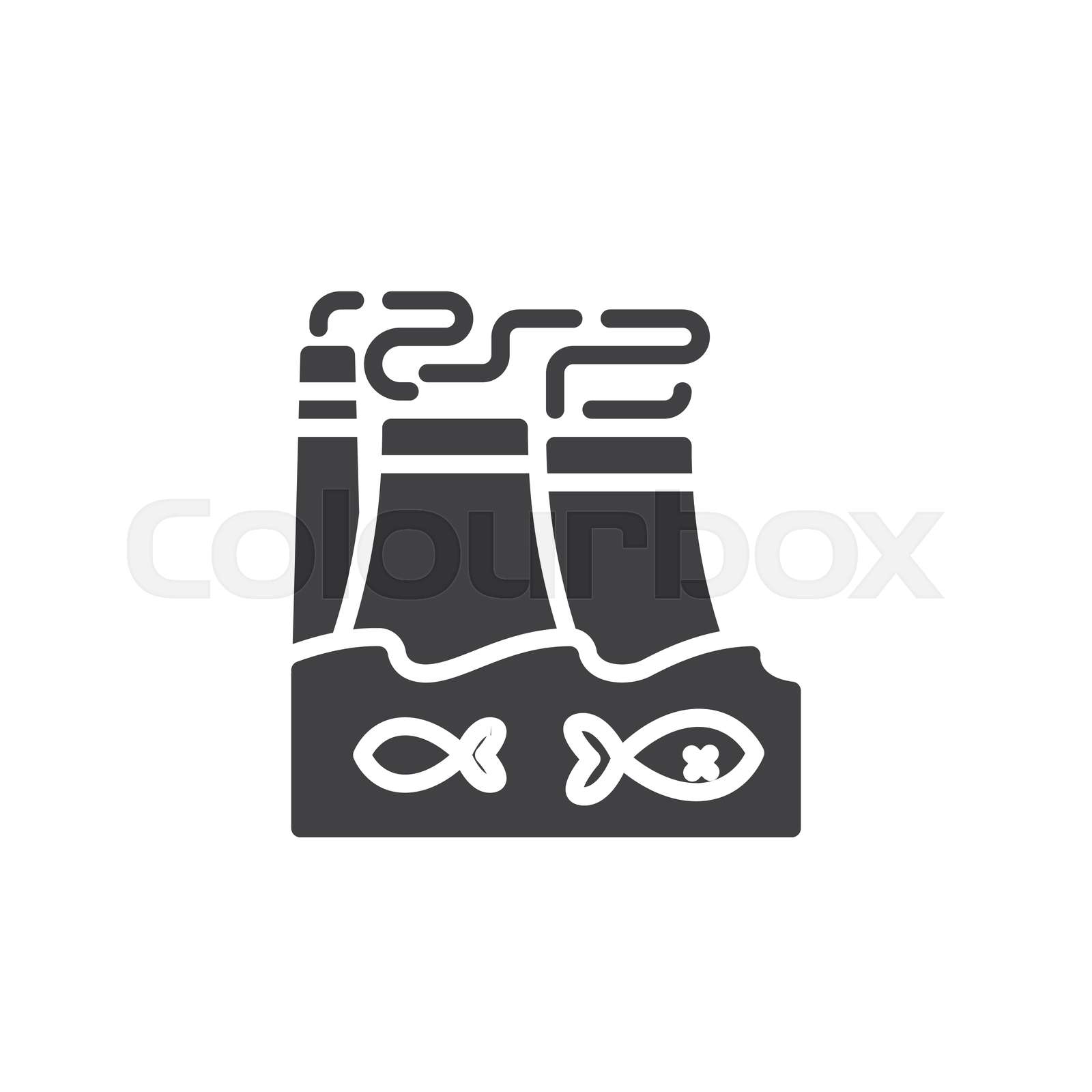 Industrial waste water pollution vector icon | Stock vector | Colourbox