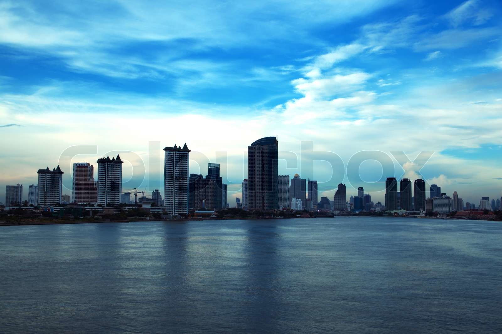 Waterfront high-rise buildings in Bangkok | Stock image | Colourbox