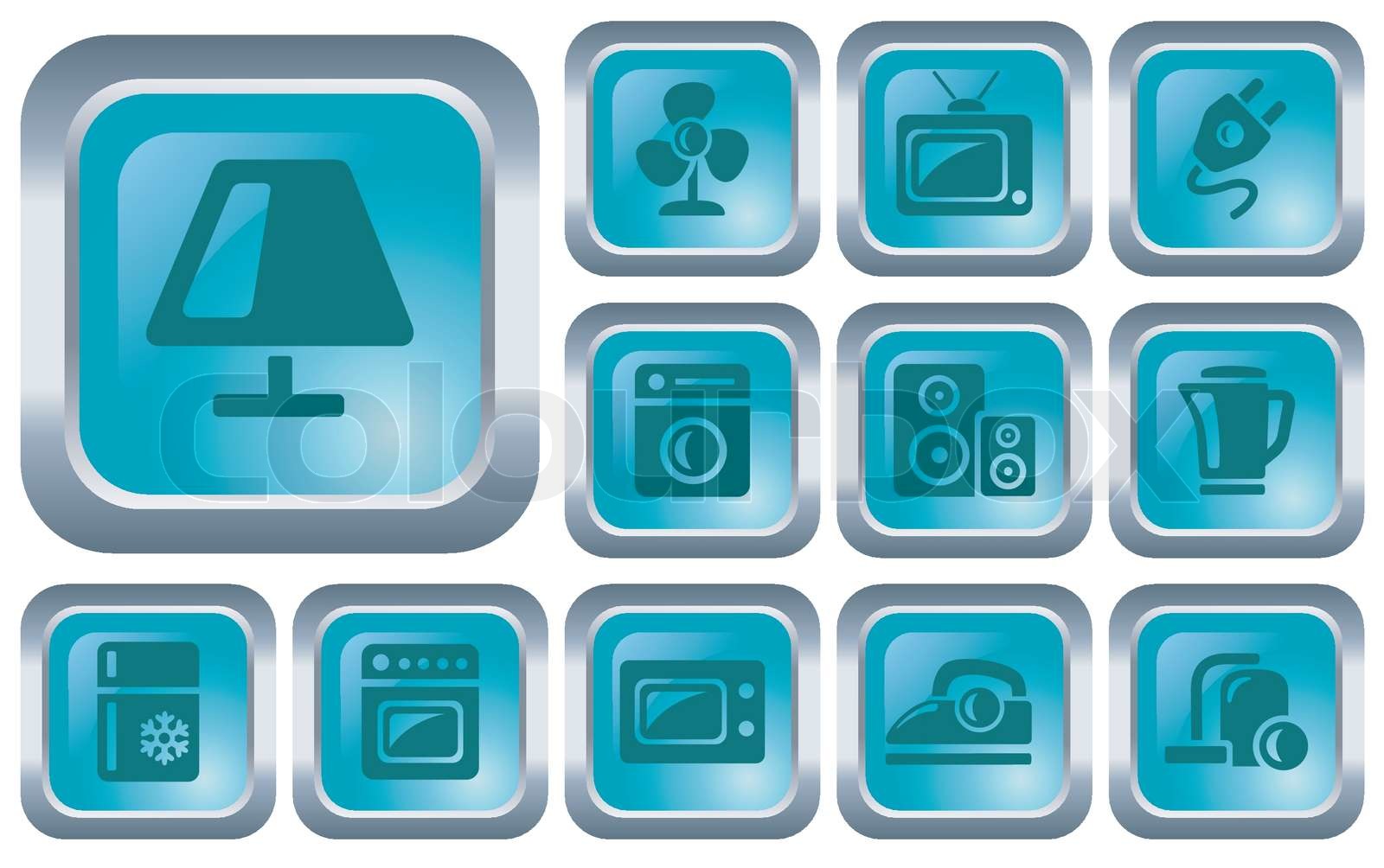 Home electronics button set | Stock vector | Colourbox