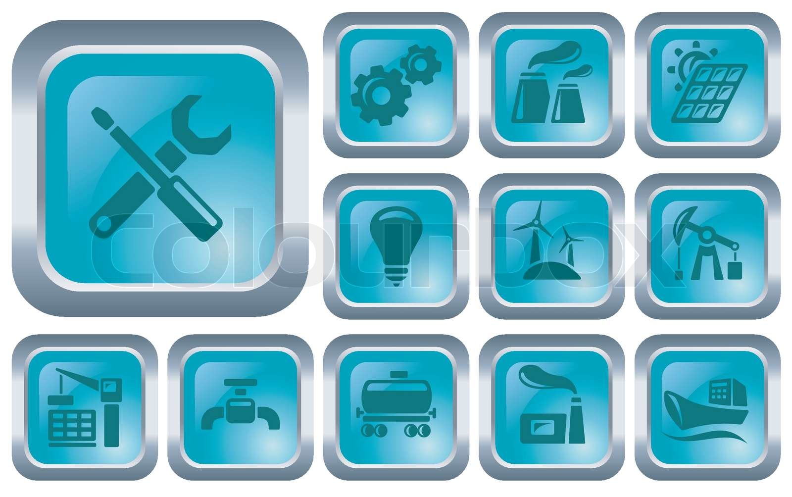 Industrial button set | Stock vector | Colourbox