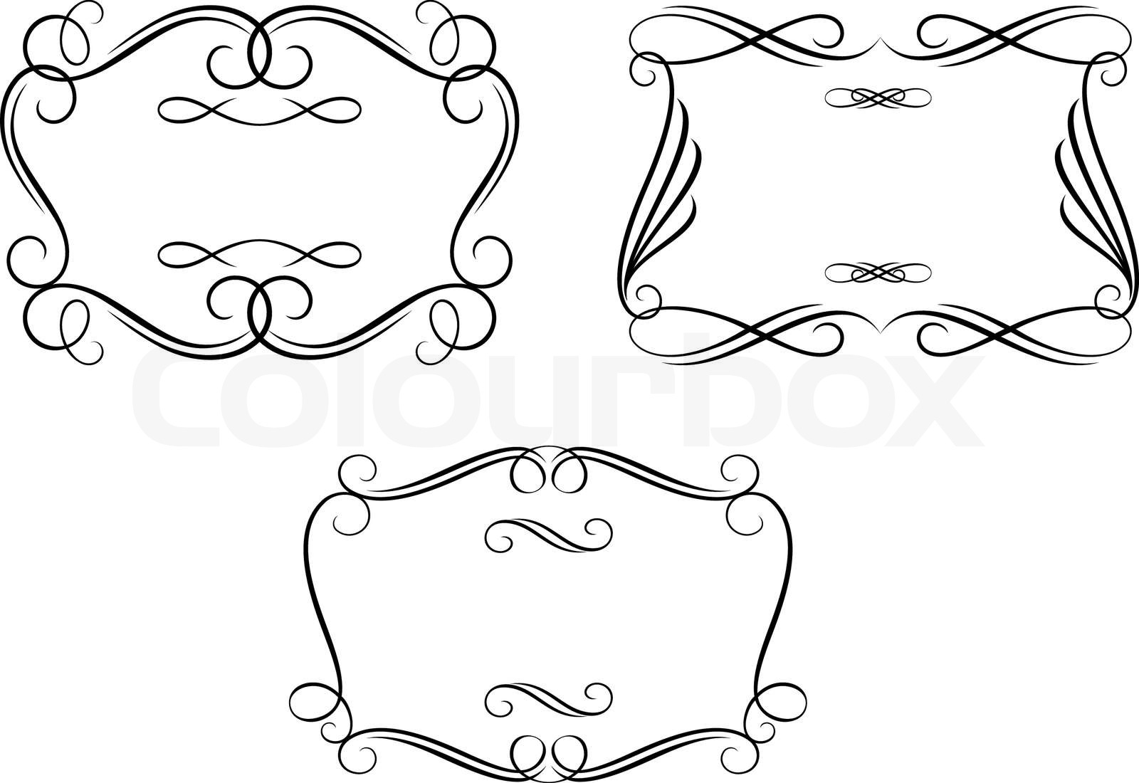 Vignettes and frames set | Stock vector | Colourbox