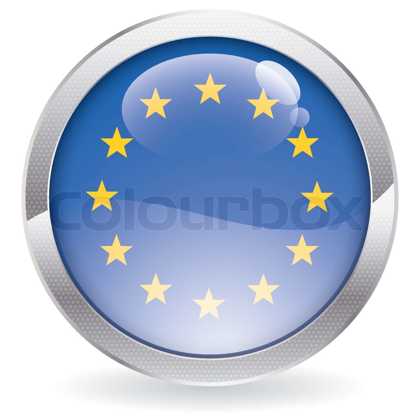 Gloss Button with EU Flag | Stock vector | Colourbox