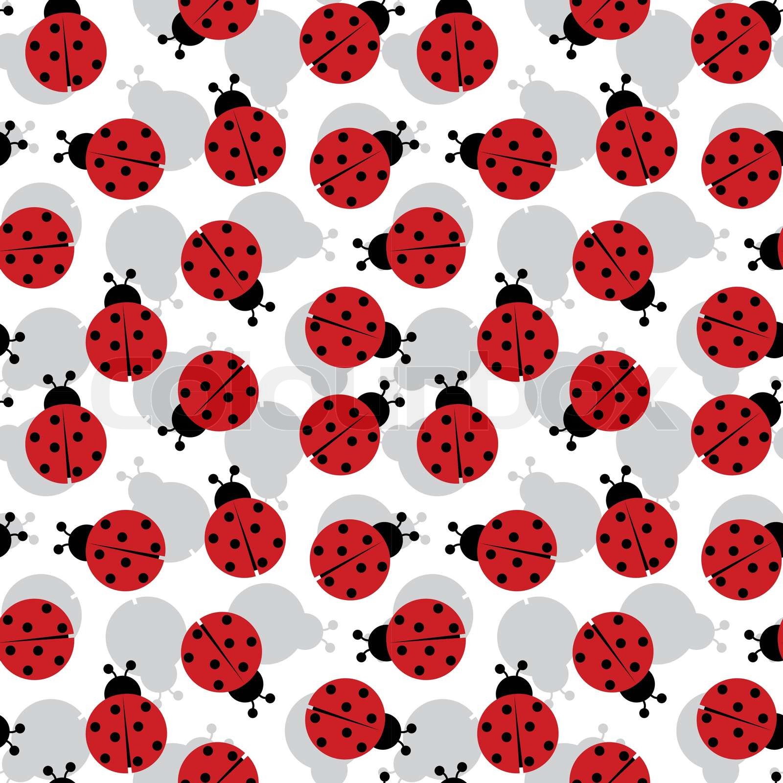 Ladybugs Seamless Texture Stock Vector Colourbox
