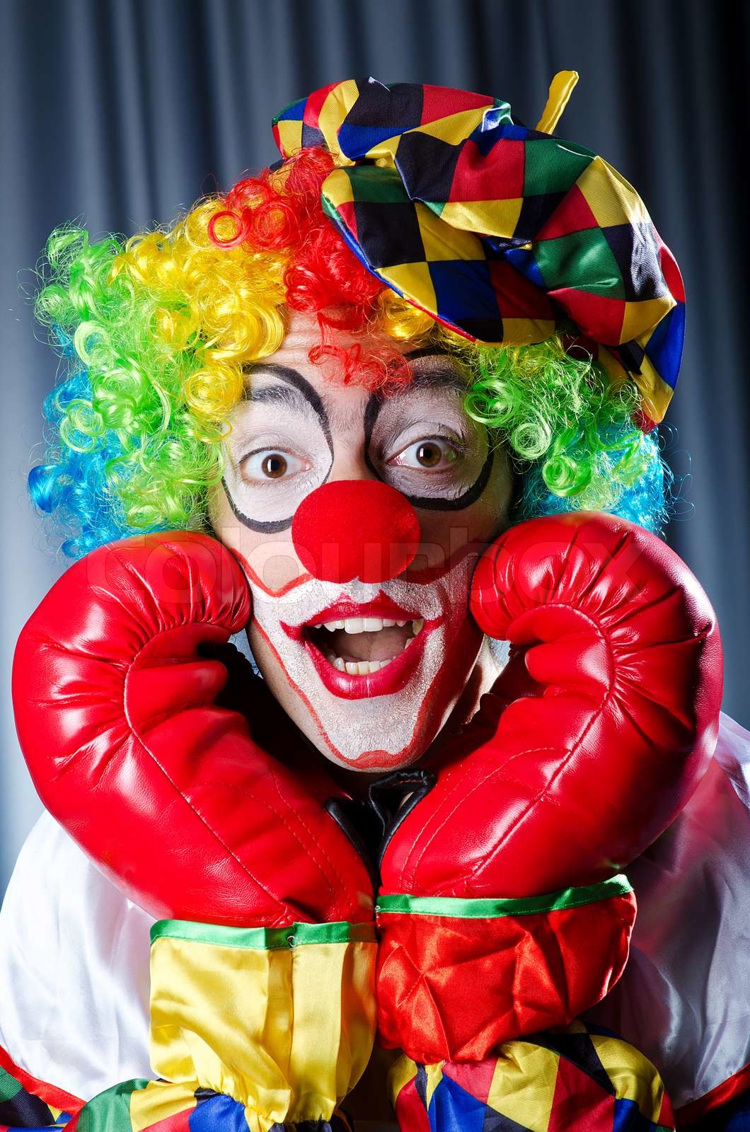 Clown with boxing gloves | Stock image | Colourbox