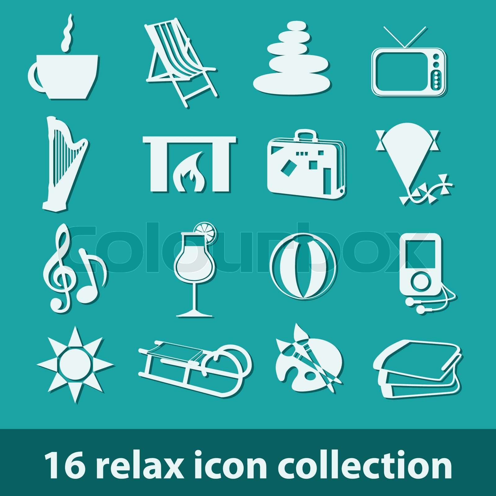 16 relax icon collection | Stock vector | Colourbox