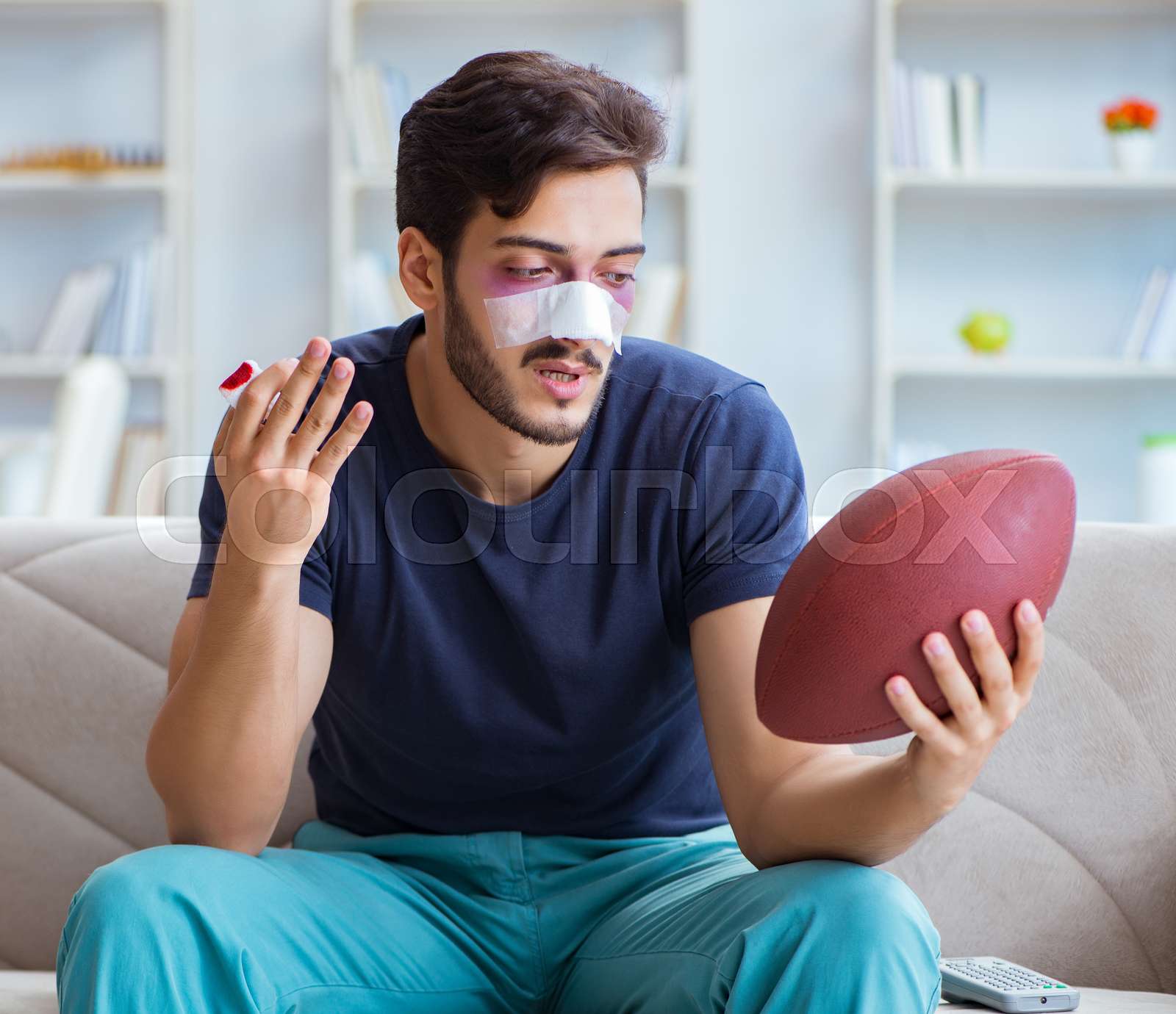 Young man defeated in sports game suffered loss with broken blee ...