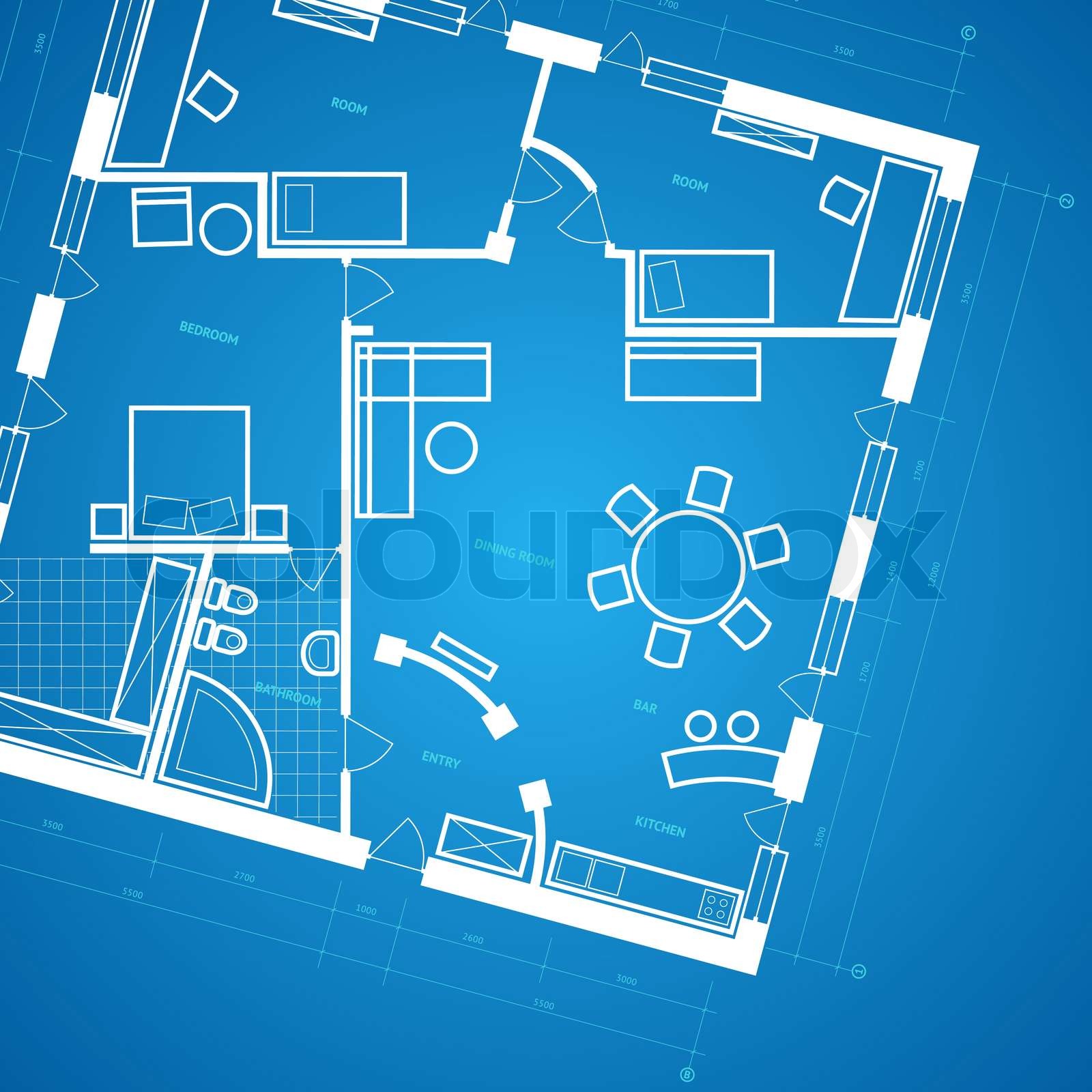 Blaupause-Hintergrund | Stock-Vektor | Colourbox