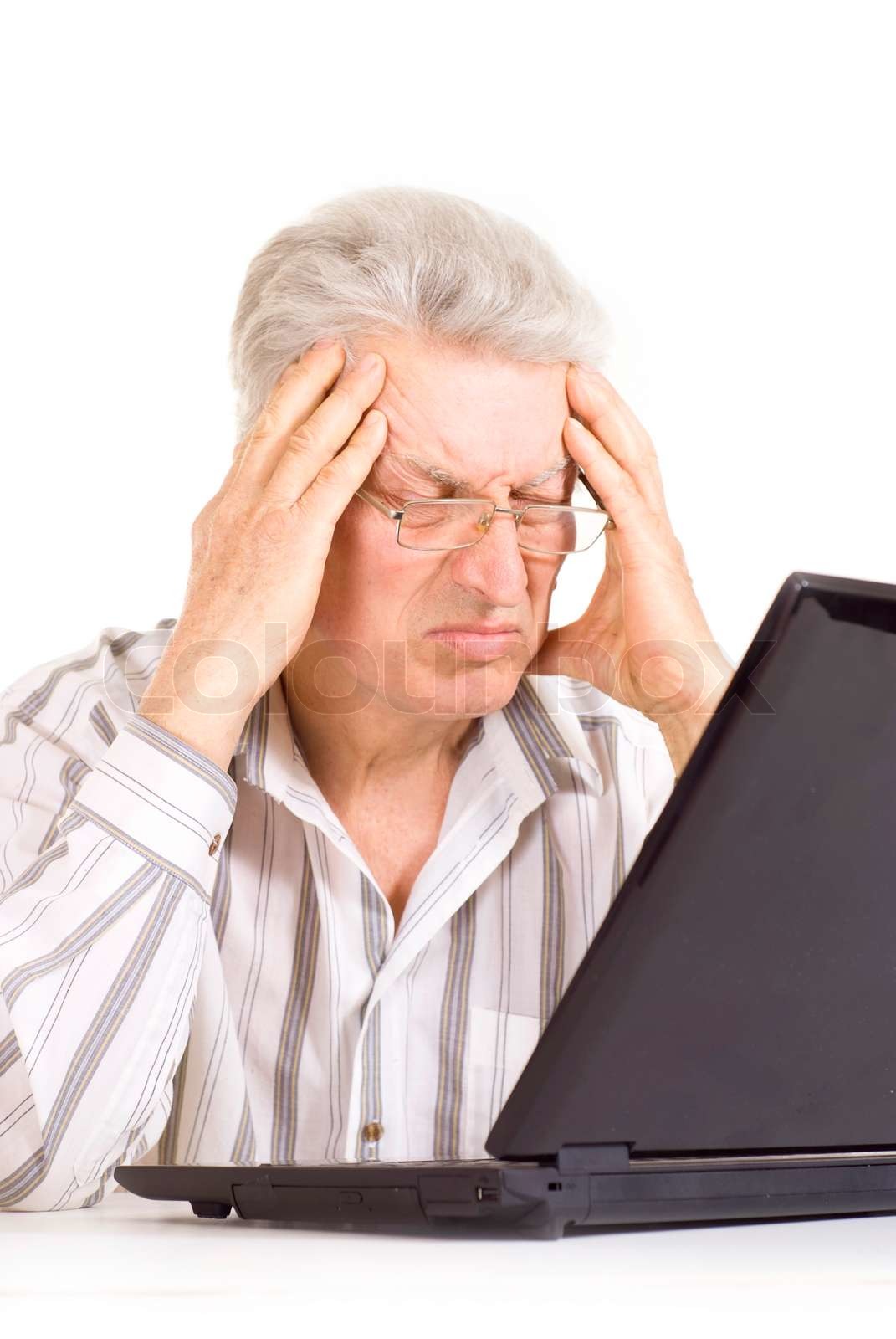 Tired elderly male | Stock image | Colourbox