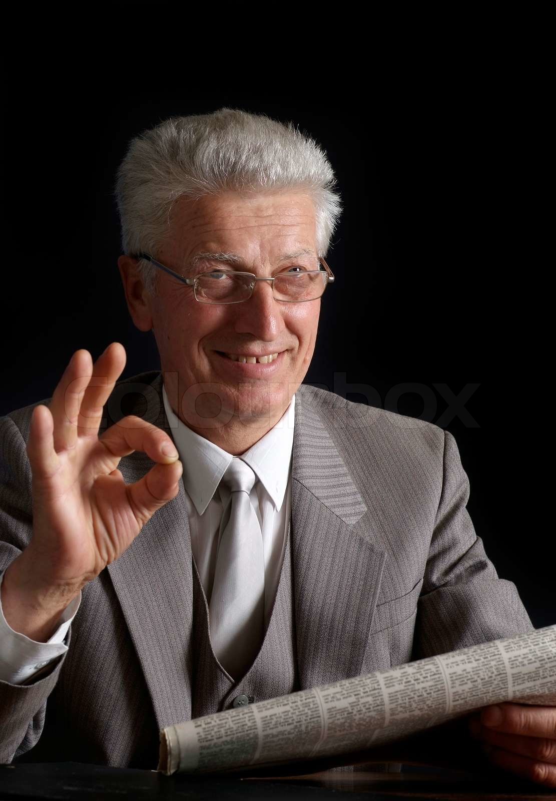 Good old man in suit | Stock image | Colourbox
