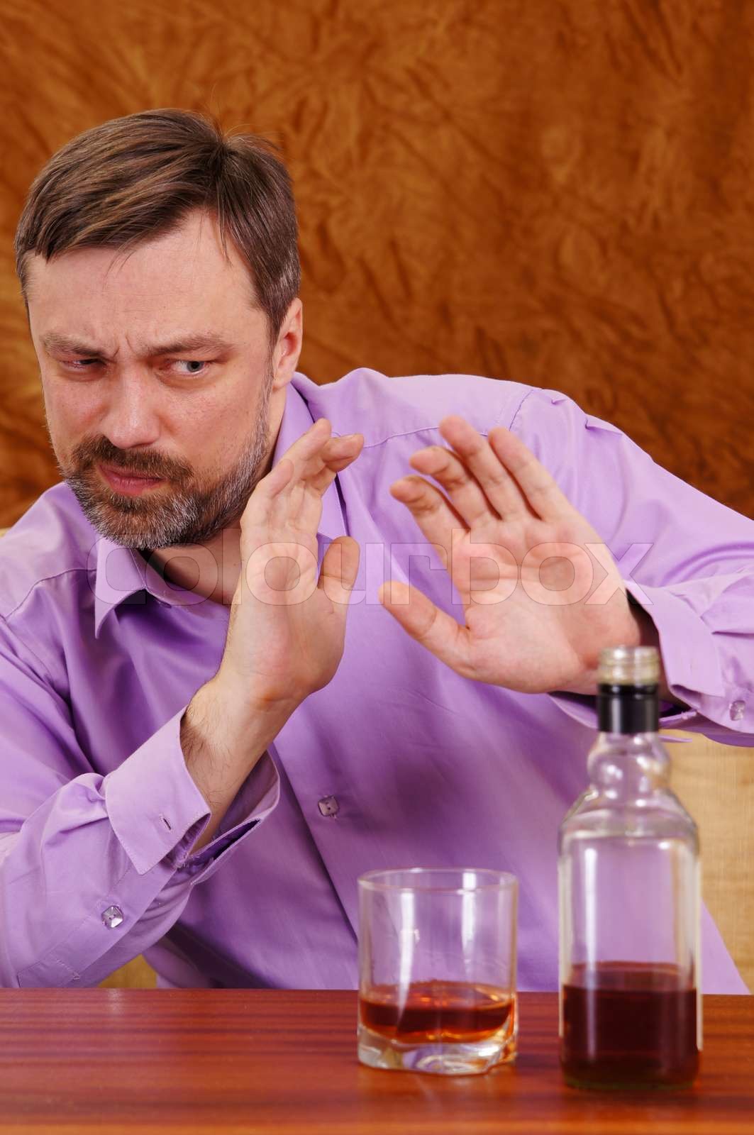 man refusing alcohol | Stock image | Colourbox