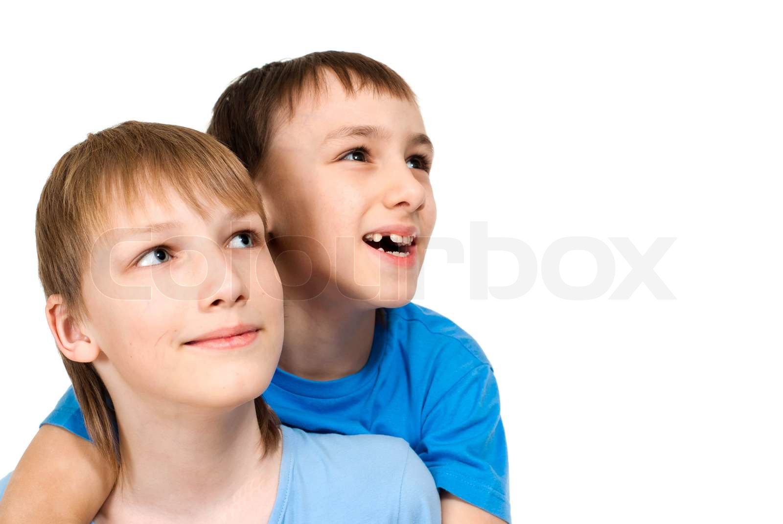Happy Caucasian brothers standing together | Stock image | Colourbox