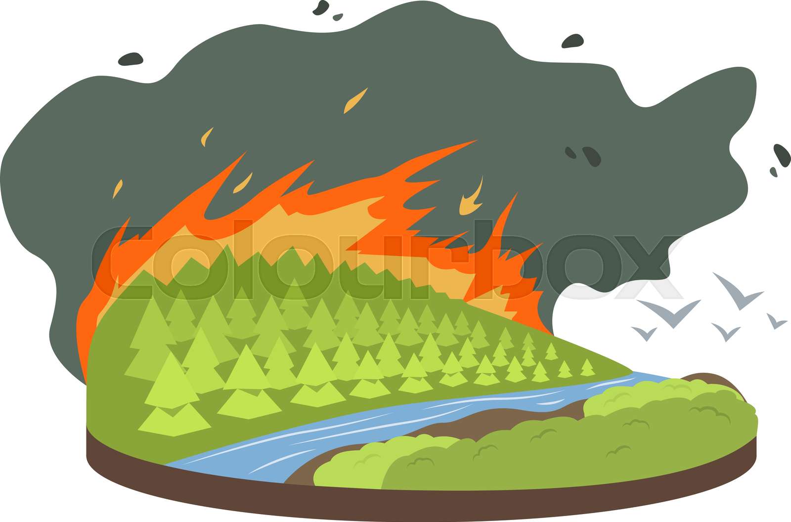 Wildfire cartoon vector illustration | Stock vector | Colourbox