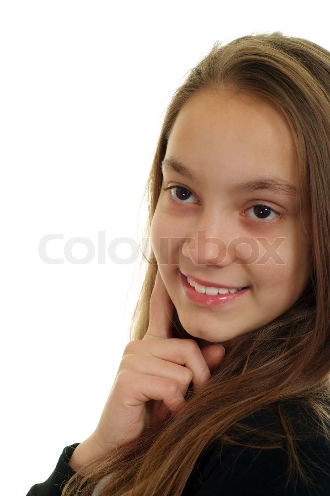 portrait of a beautiful girl standing | Stock image | Colourbox