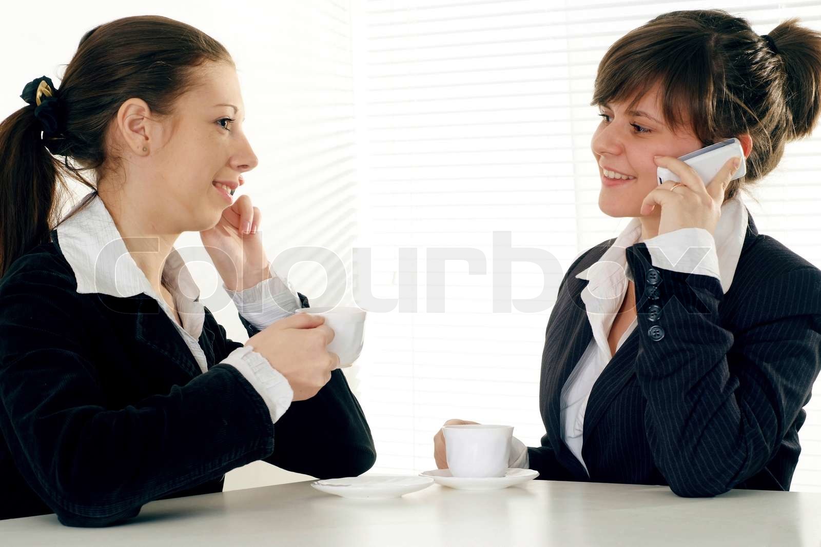 Two business women negotiate | Stock image | Colourbox