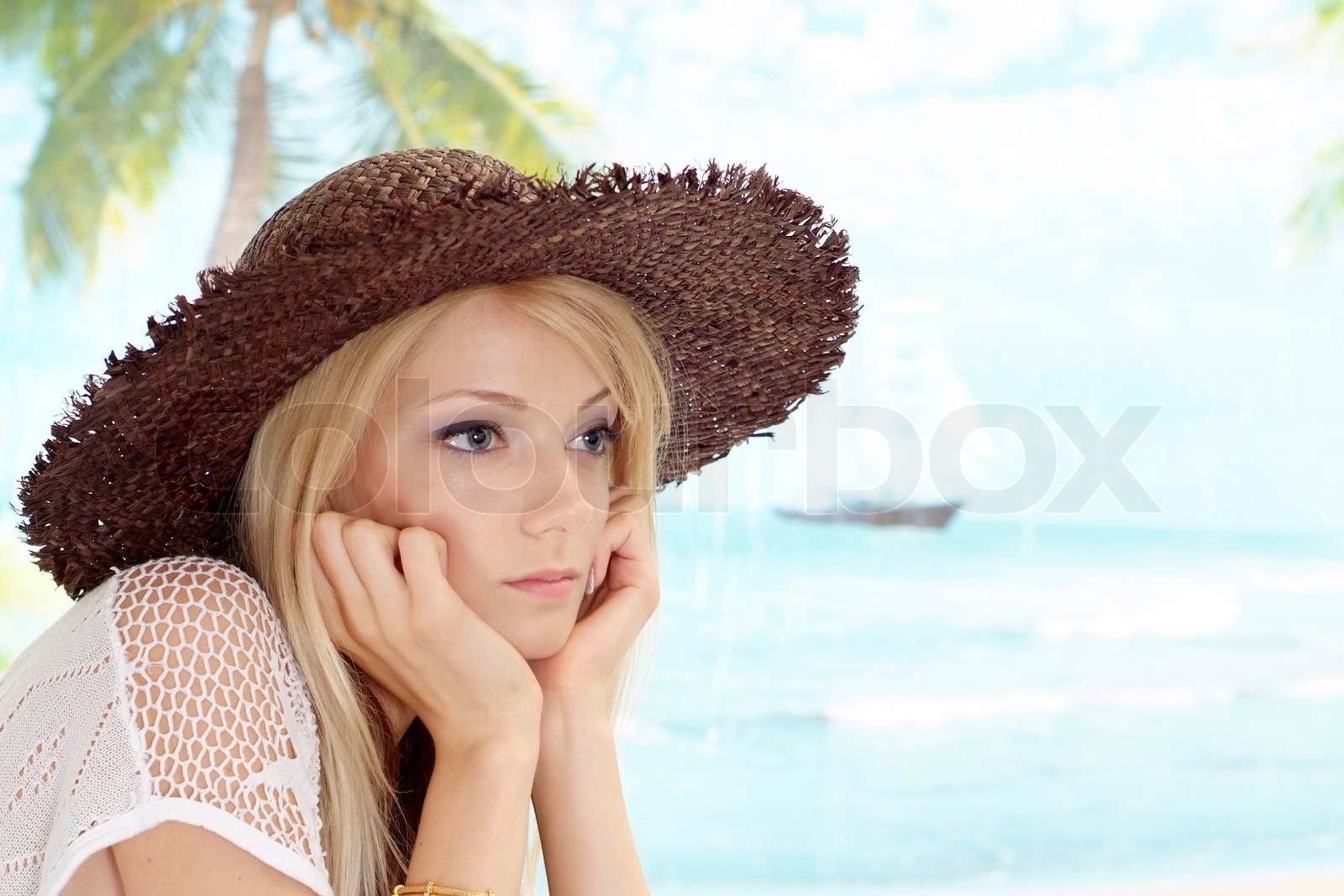 Sweet Blonde In The Resort Stock Image Colourbox