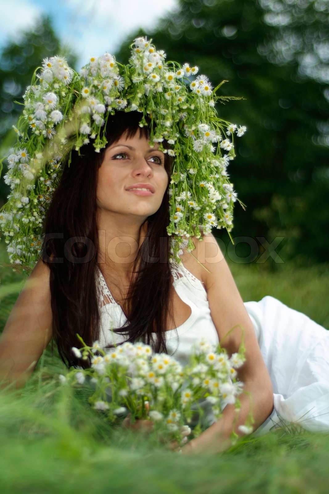 Good-looking young girl with a sweet expression on face | Stock image ...