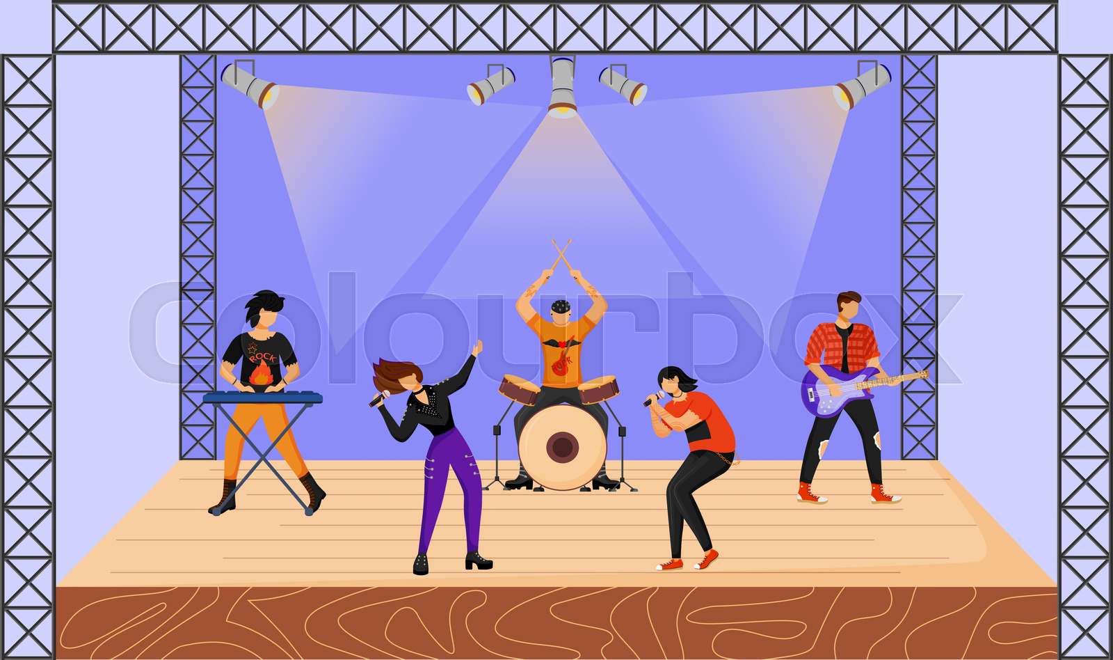 Rock band flat vector illustration | Stock vector | Colourbox