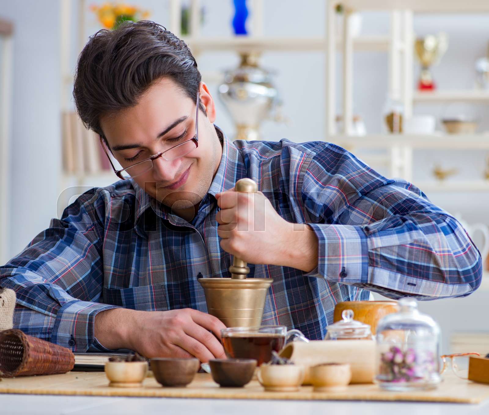 Professional tea expert trying new brews | Stock image | Colourbox