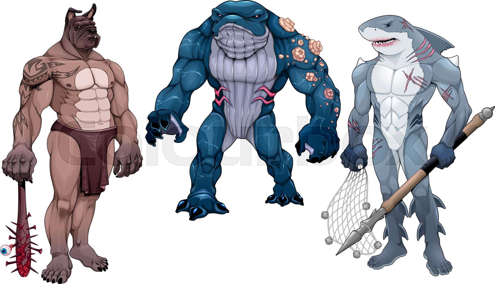 Mutant creatures half animal and human | Stock vector | Colourbox