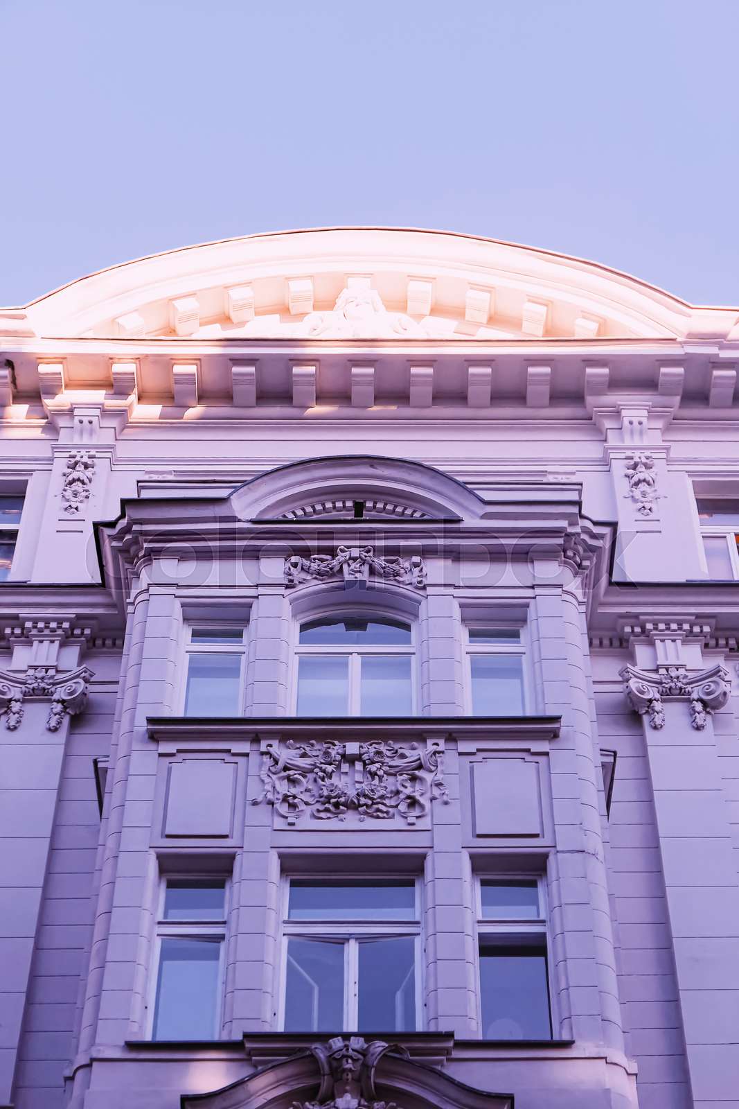 Exterior facade of classic building in the European city, architecture ...