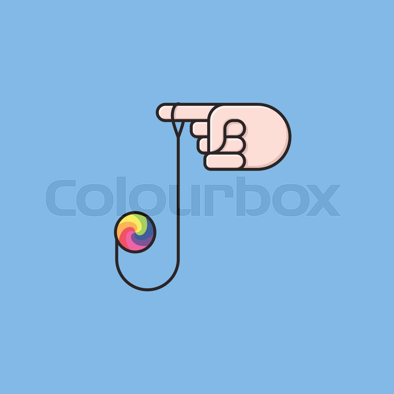 Hand with yo-yo vector illustration | Stock vector | Colourbox