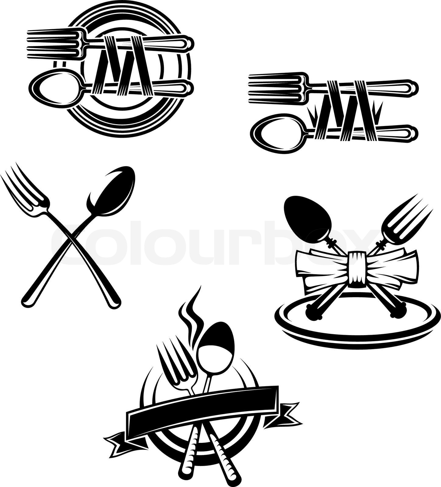 Restaurant menu symbols and embellishments | Stock vector | Colourbox