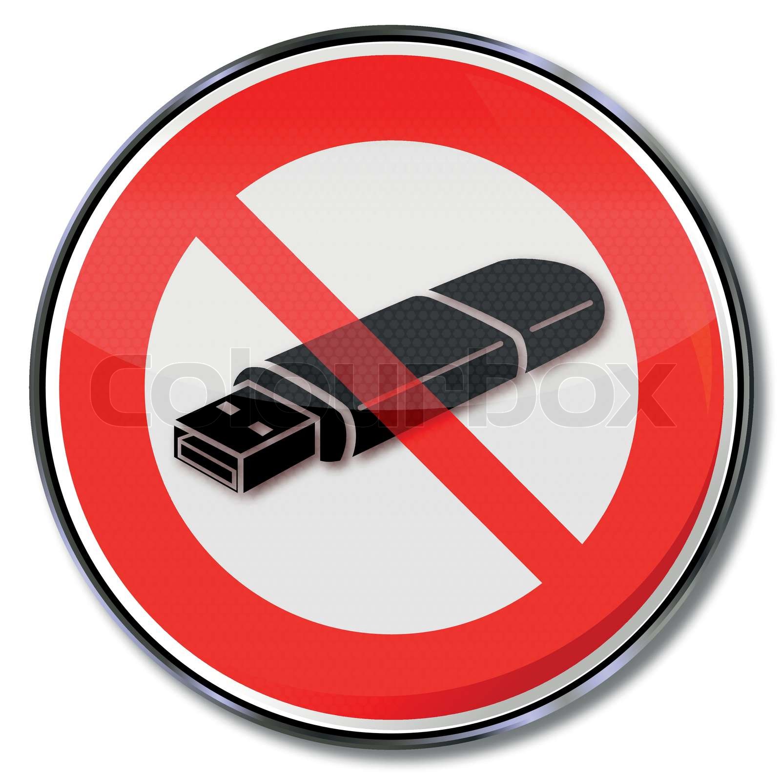 Schild kein USB-Stick | Stock-Vektor | Colourbox
