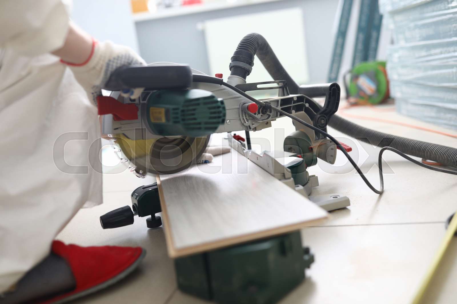 Professional foreman working in room | Stock image | Colourbox